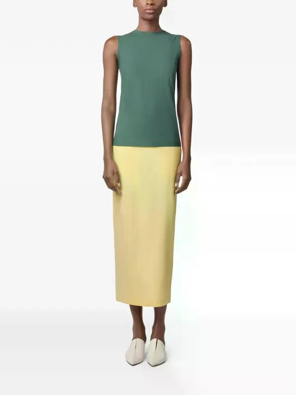 TOD'S Midi Skirt With Pocket Detail - Yellow