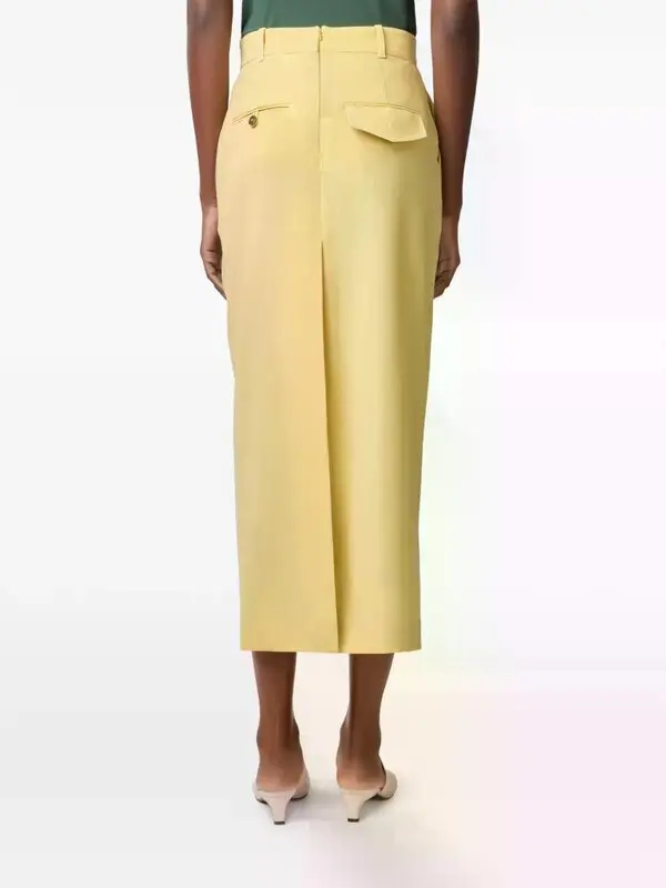 TOD'S Midi Skirt With Pocket Detail - Yellow