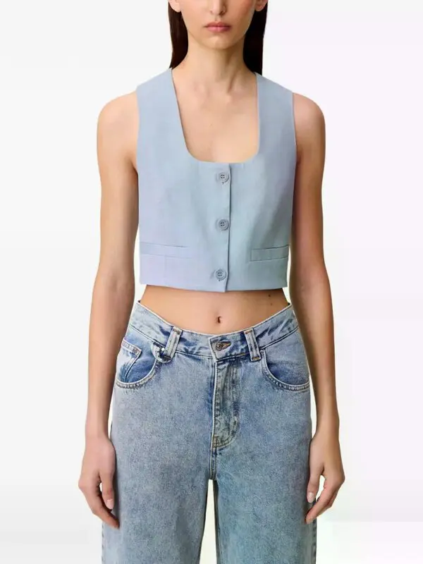 Claudie Pierlot Square Neck Buttoned Vest
