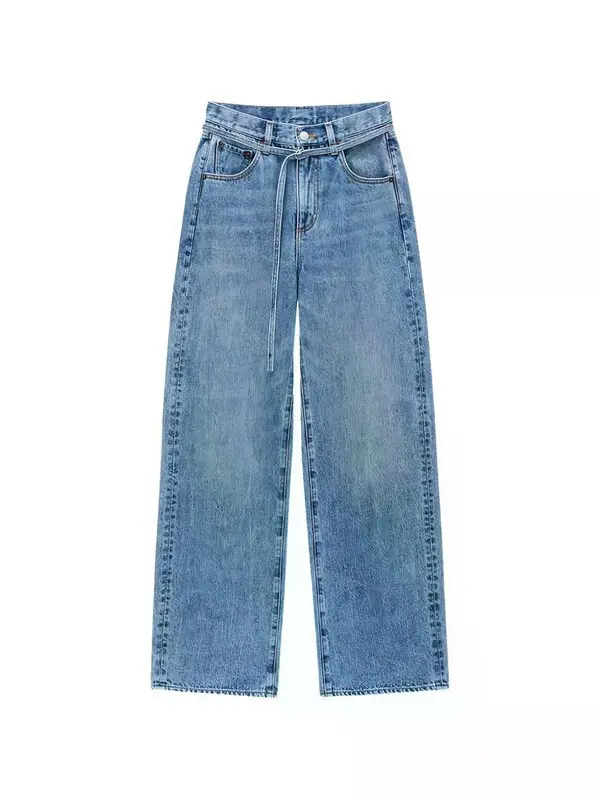 HEY JOANIE Belted Wide Leg Jeans
