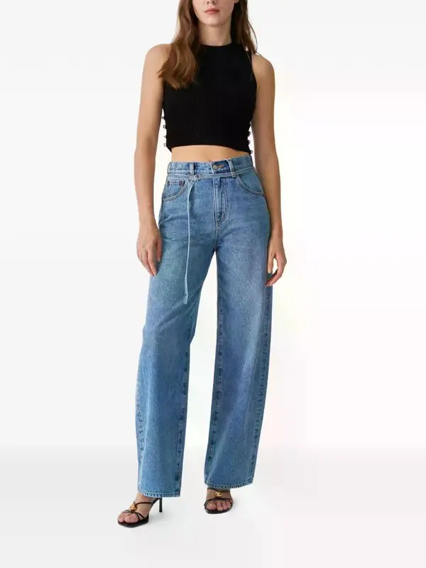 HEY JOANIE Belted Wide Leg Jeans