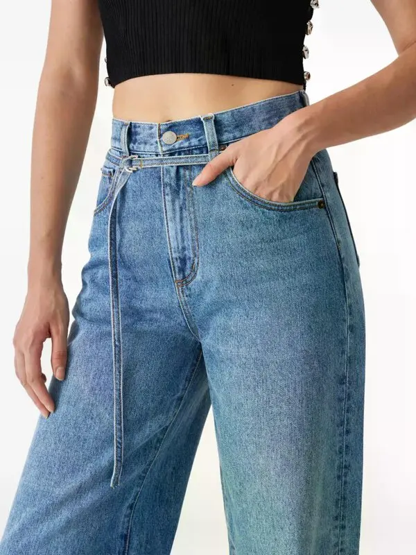 HEY JOANIE Belted Wide Leg Jeans