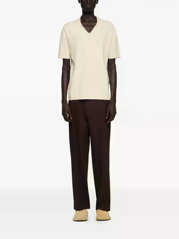 Sandro Stretch Knit Polo Shirt - Neutrals