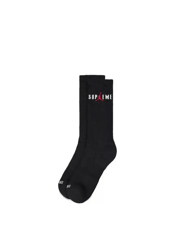 Supreme Logo-jacquard Socks - Black