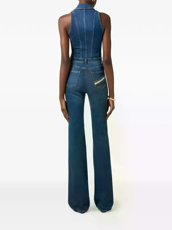 Elisabetta Franchi Sleeveless Denim Jumpsuit - Blue