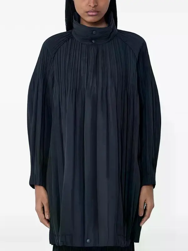 Issey Miyake High-neck Pleated Coat
