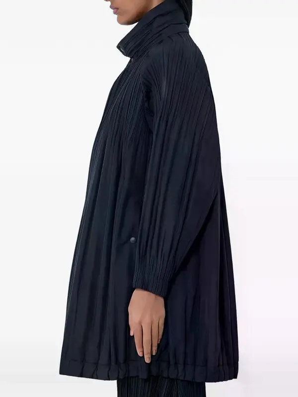 Issey Miyake High-neck Pleated Coat