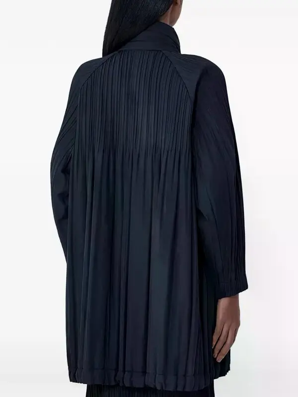 Issey Miyake High-neck Pleated Coat