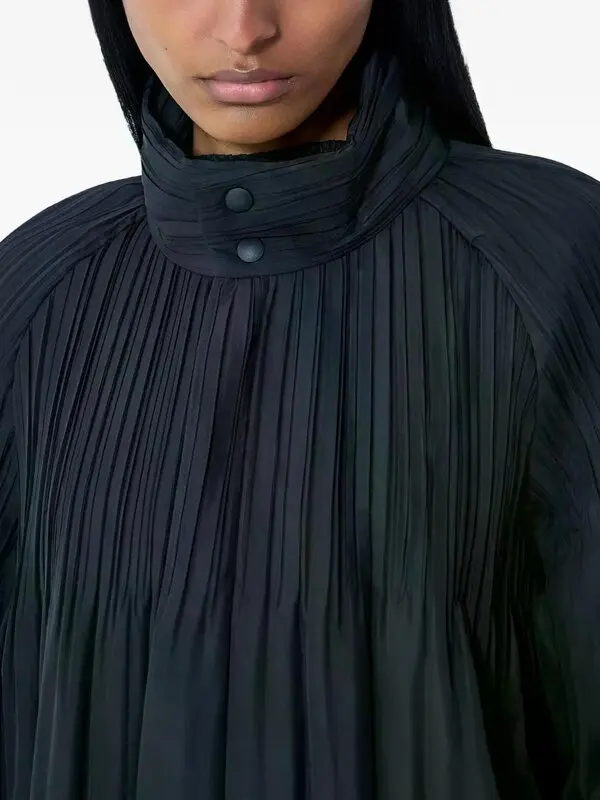 Issey Miyake High-neck Pleated Coat