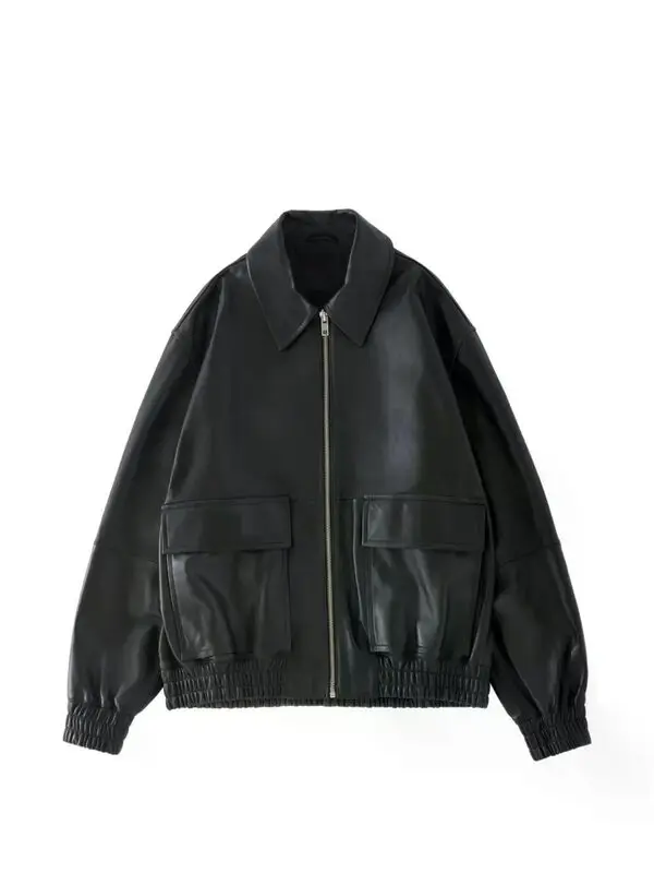 Studio Nicholson Piston Zip-up Leather Jacket