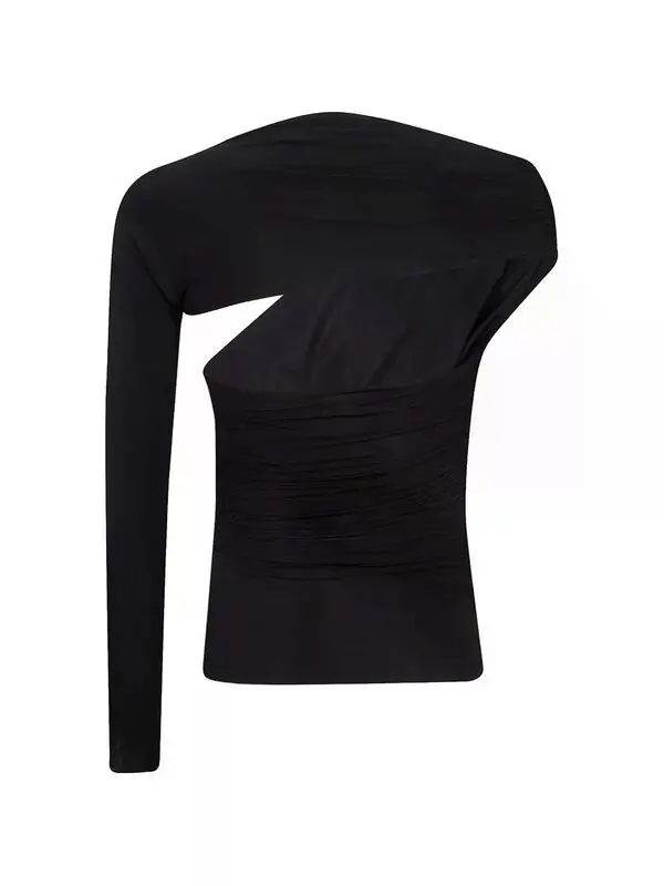 Elisabetta Franchi One-shoulder Draped Top - Black
