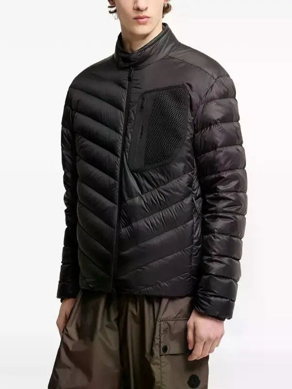 Moncler Mackinac Diagonal-quilted Down Biker Jacket