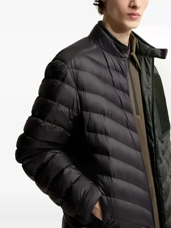 Moncler Mackinac Diagonal-quilted Down Biker Jacket