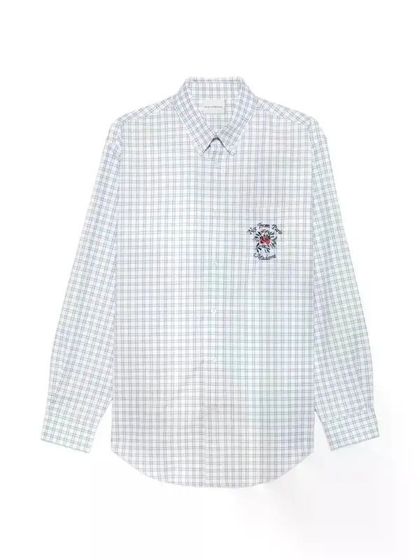 Drole De Monsieur Checked-pattern Logo-embroidery Shirt