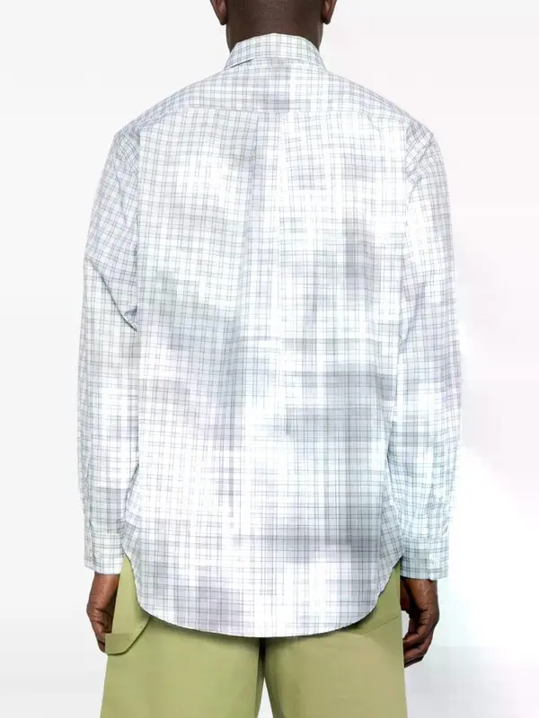 Drole De Monsieur Checked-pattern Logo-embroidery Shirt