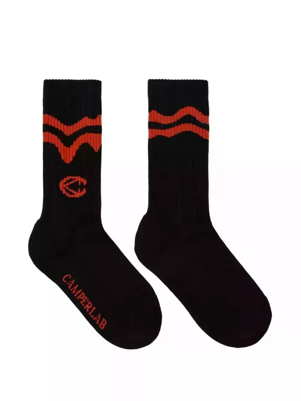 Camper Logo Embroidered Socks - Black