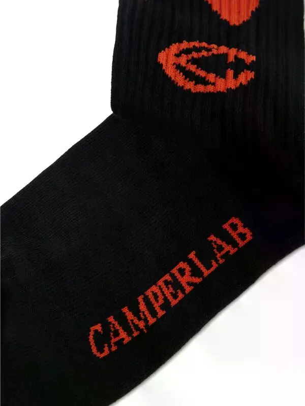 Camper Logo Embroidered Socks - Black