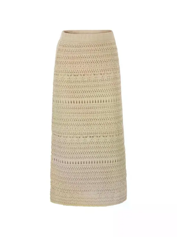 Fabiana Filippi Crochet-pattern Midi Skirt - Neutrals