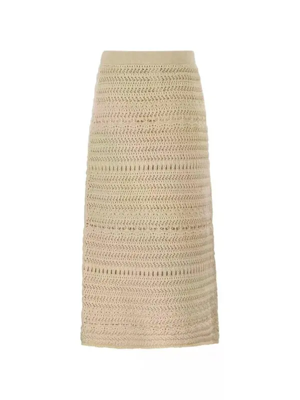 Fabiana Filippi Crochet-pattern Midi Skirt - Neutrals