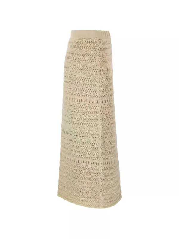 Fabiana Filippi Crochet-pattern Midi Skirt - Neutrals