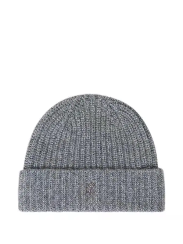 Pringle Of Scotland Ribbed Cashmere Beanie - Grey