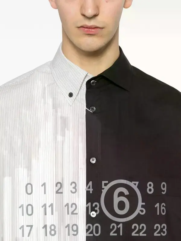 MAISON MARGIELA Striped Panelled Shirt - White