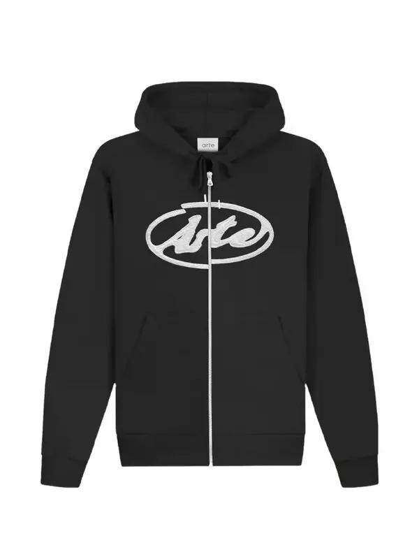 ARTE ANTWERP Hooded Zip-up Sweatshirt - Black