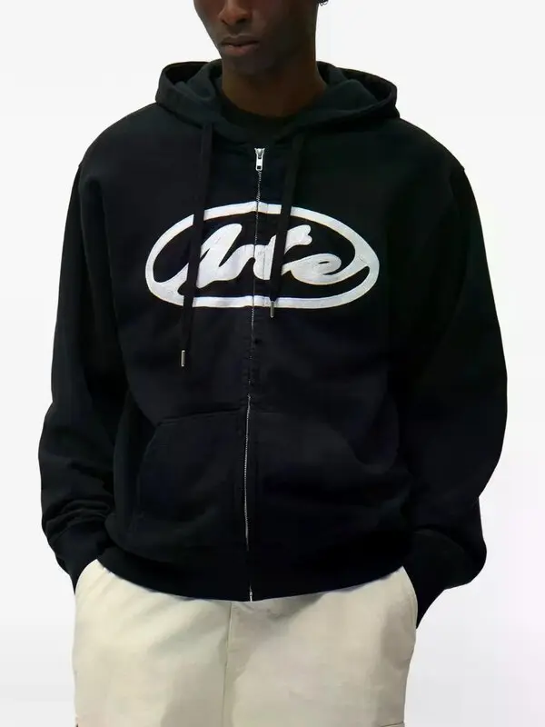 ARTE ANTWERP Hooded Zip-up Sweatshirt - Black