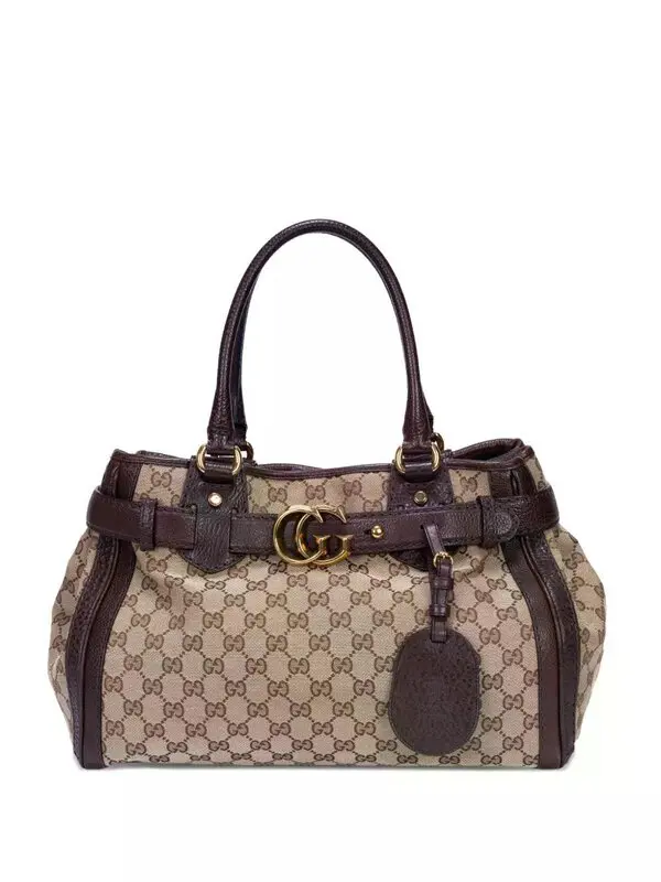 Gucci Canvas Buckled Handbag