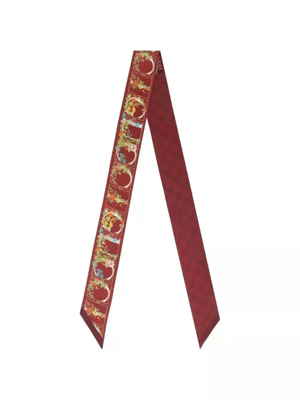 Gucci Printed Silk Twill Ribbon - Red