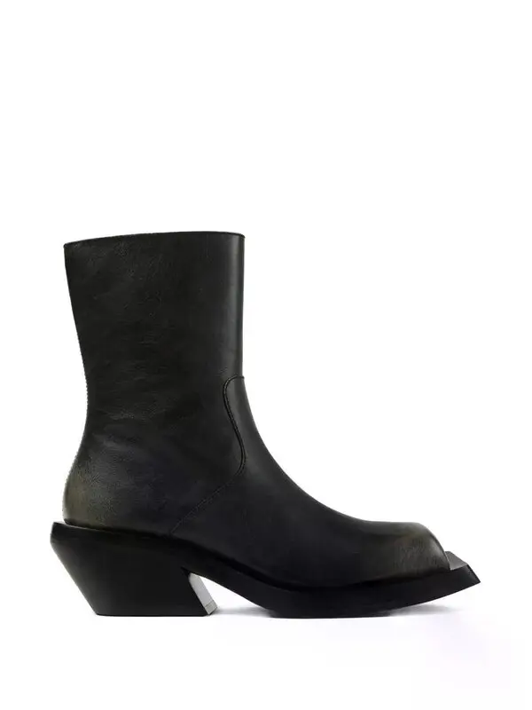 Camper Ankle Boots With Square Toe - Black