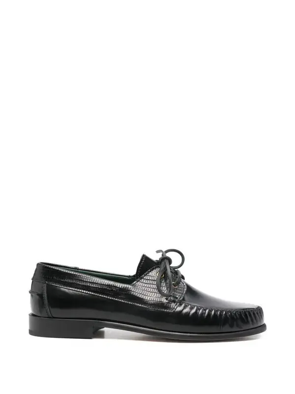 VINNY'S Millo Two-tone Boat Shoes - Black