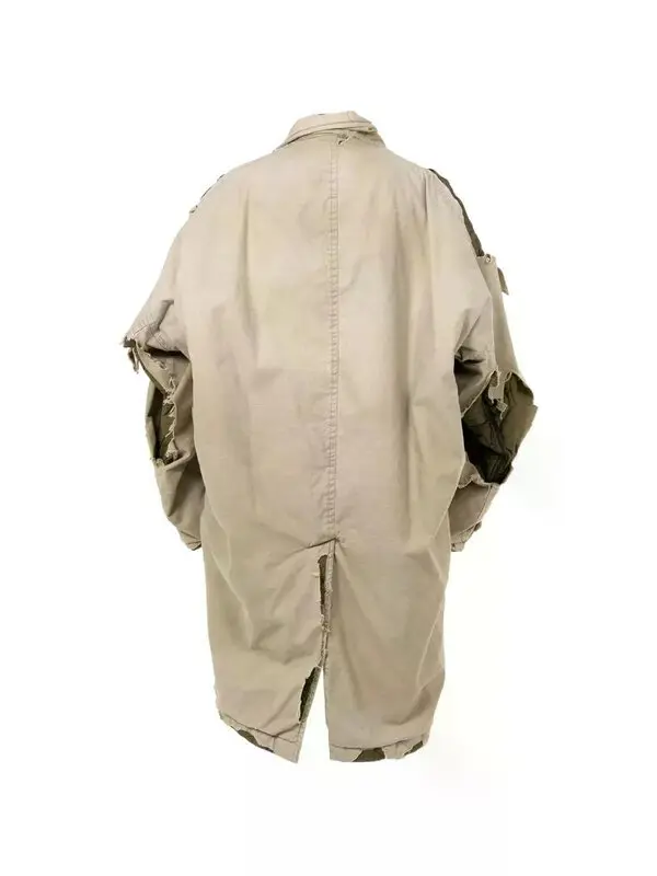 Mihara Yasuhiro Distressed Balmacaan Overcoat