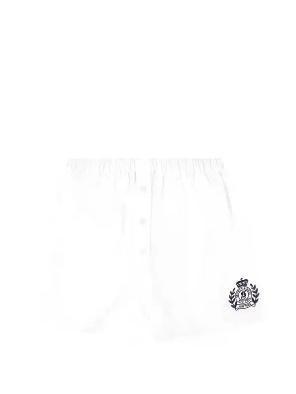SPORTY & RICH Logo-crest Boxer Shorts - White