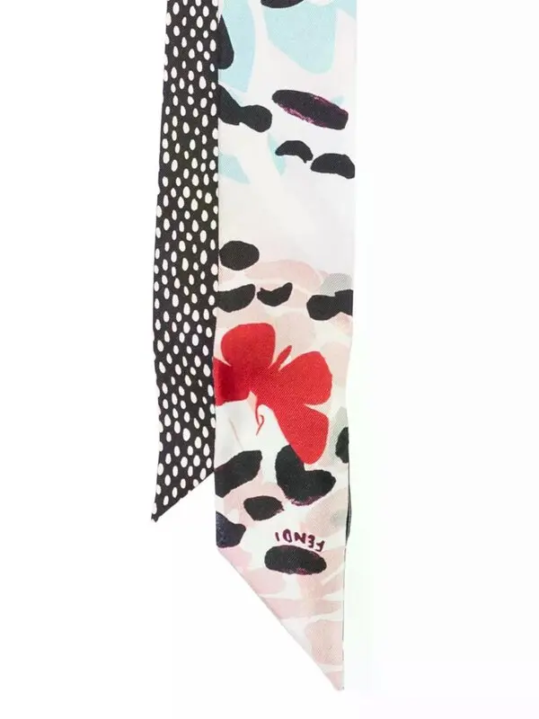 Fendi Polka-dot Graphic Scarf