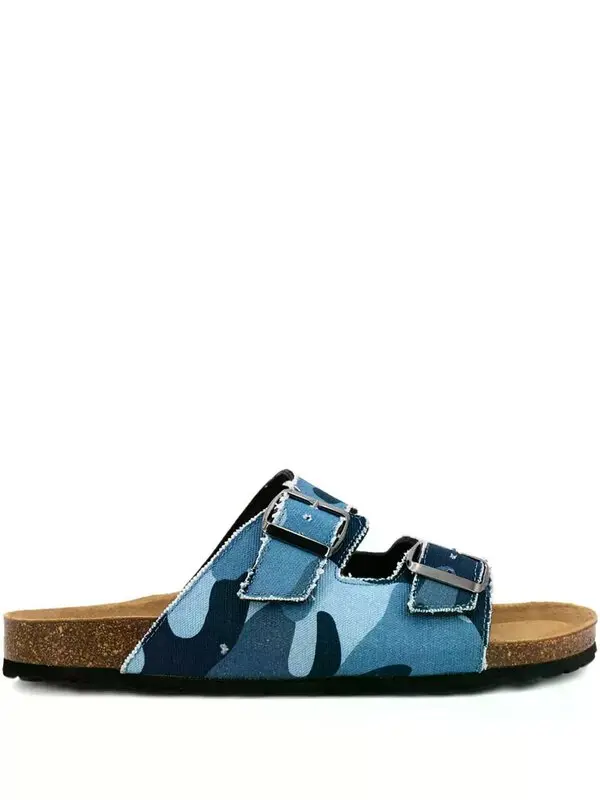 MC2 SAINT BARTH Camouflage Buckled Sandals - Blue