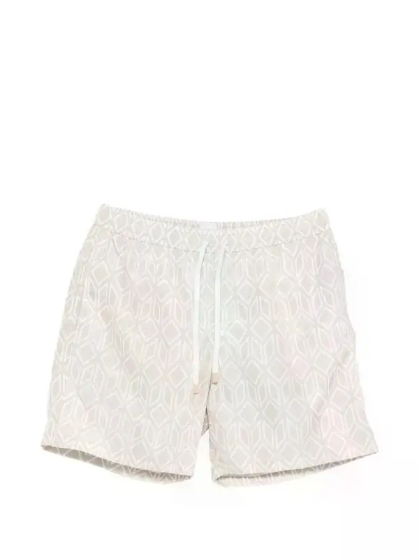 Eleventy Geometric-pattern Beach Shorts