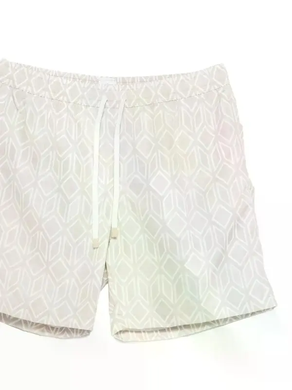 Eleventy Geometric-pattern Beach Shorts