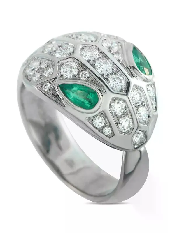BVLGARI Serpenti Diamond And Emerald Ring