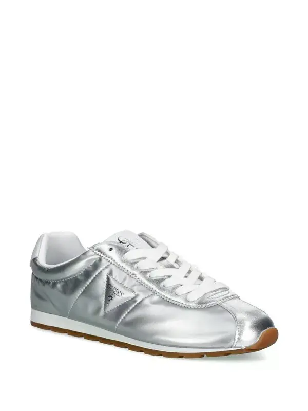 Guess Logo Lace-up Sneakers - Silver