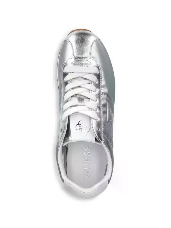 Guess Logo Lace-up Sneakers - Silver