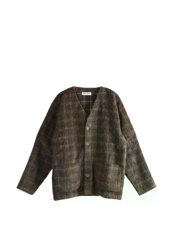 Our Legacy Check-pattern Cardigan - Brown