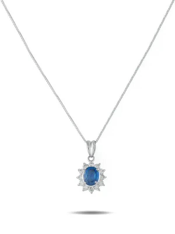 LB EXCLUSIVE Diamond And Sapphire Platinum Necklace - Silver