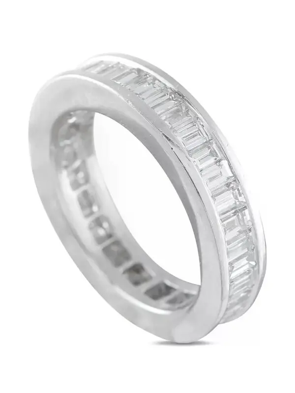 LB EXCLUSIVE Diamond Eternity Platinum Band Ring - Silver