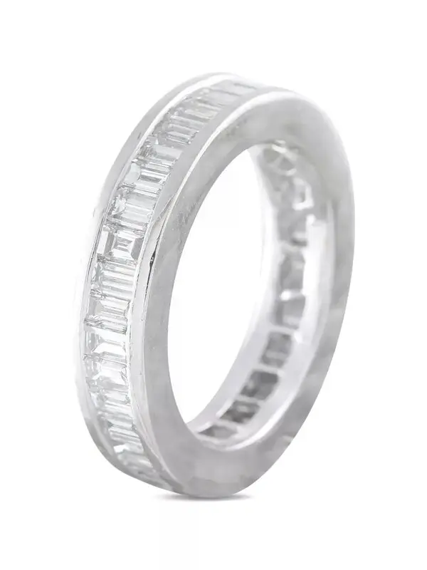 LB EXCLUSIVE Diamond Eternity Platinum Band Ring - Silver