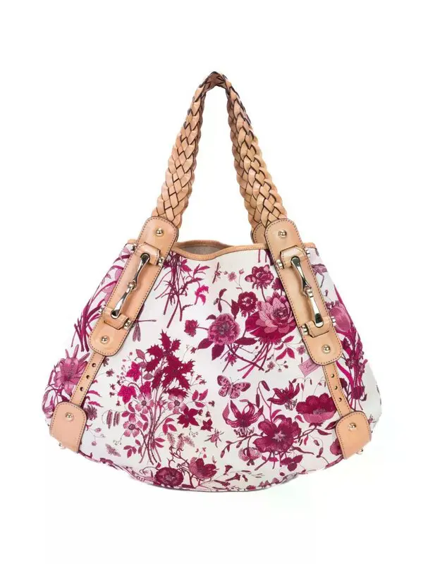Gucci Pelham Floral Print Tote Bag With Braided Handle