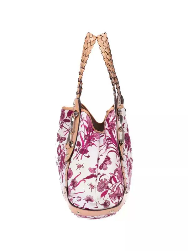 Gucci Pelham Floral Print Tote Bag With Braided Handle
