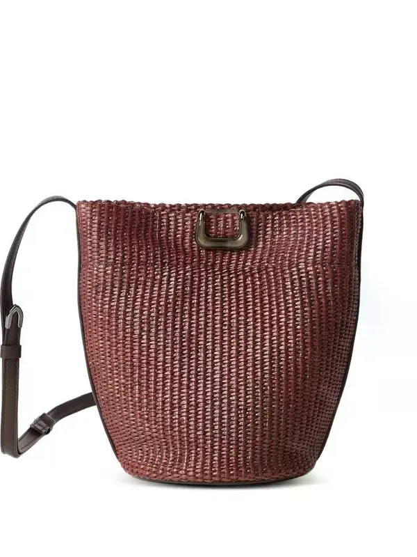 Brunello Cucinelli Techno-raffia Shoulder Bag - Red