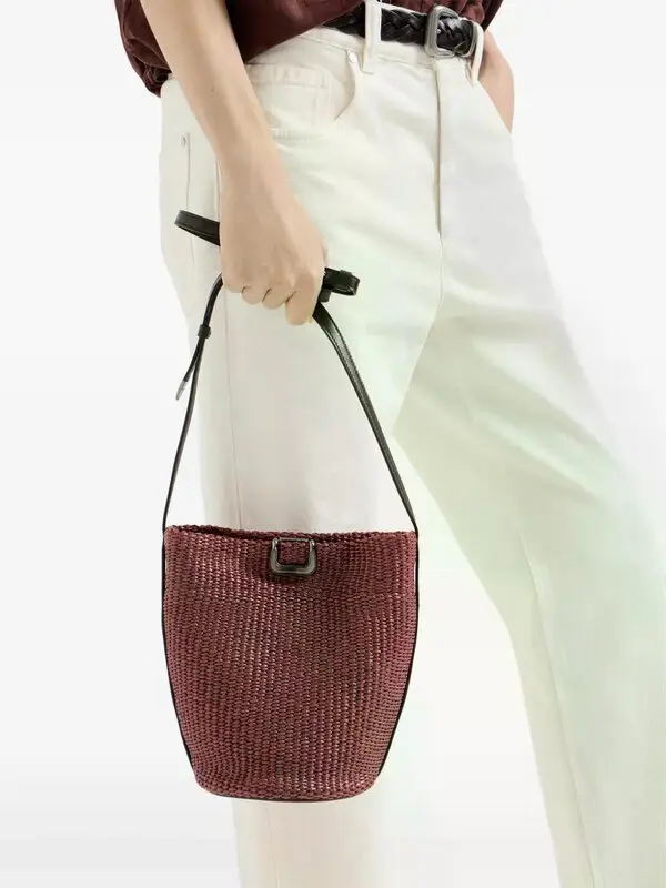Brunello Cucinelli Techno-raffia Shoulder Bag - Red