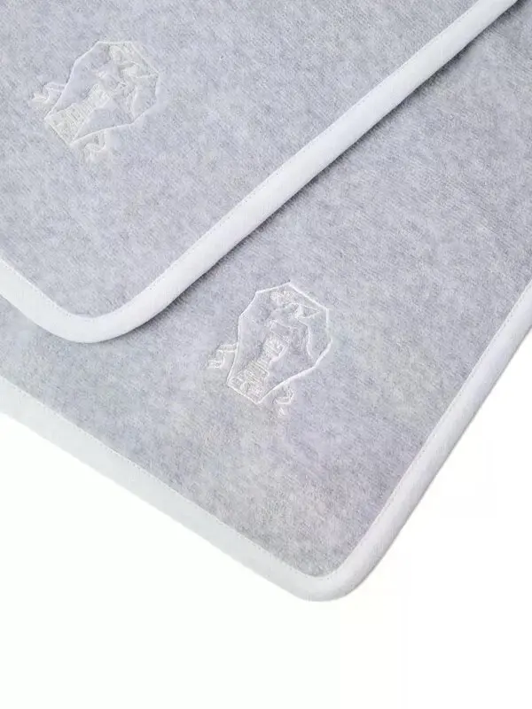 Brunello Cucinelli 2-piece Cotton Terrycloth Towel Set With Embroidery - Grey